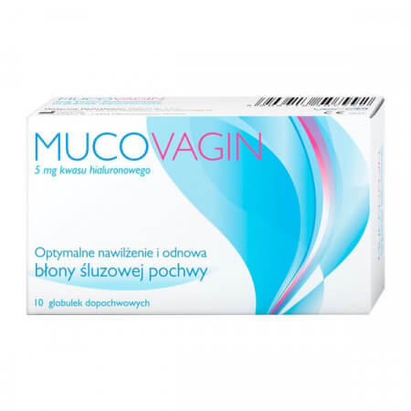 Mucovagin - nawilżające globulki dopochwowe z kwasem hialuronowym, 10 ...